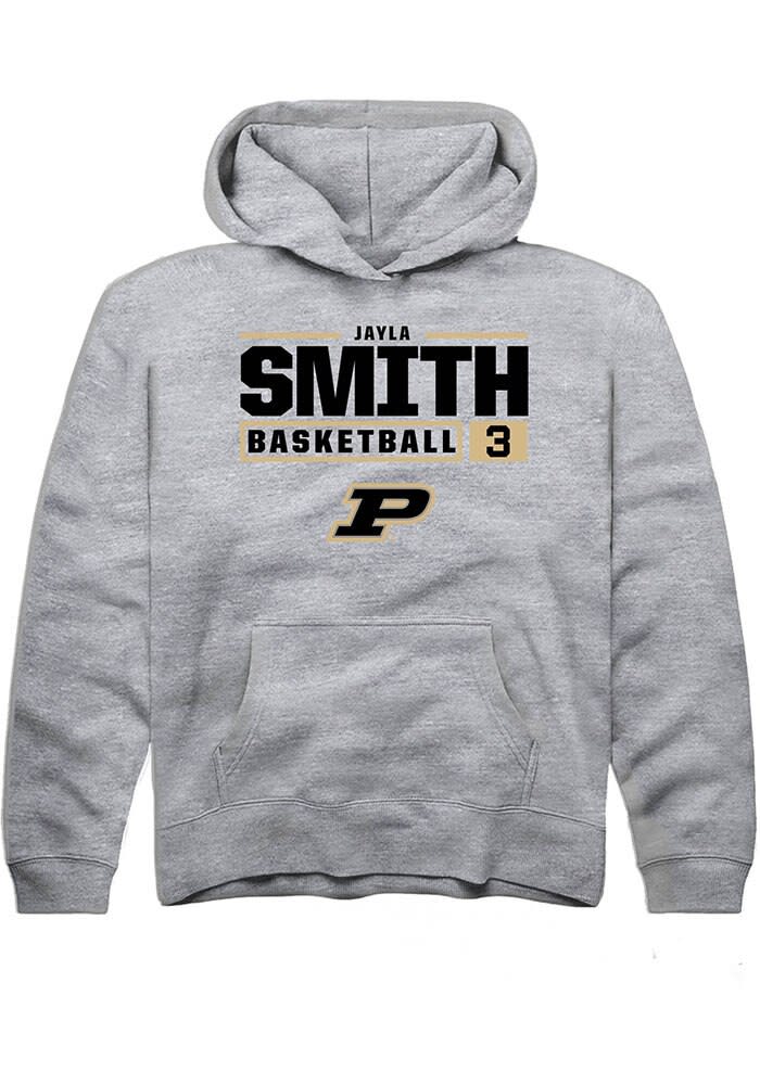 Jayla Smith Purdue Boilermakers Youth NIL Stacked Box SPORTGREY Long ...