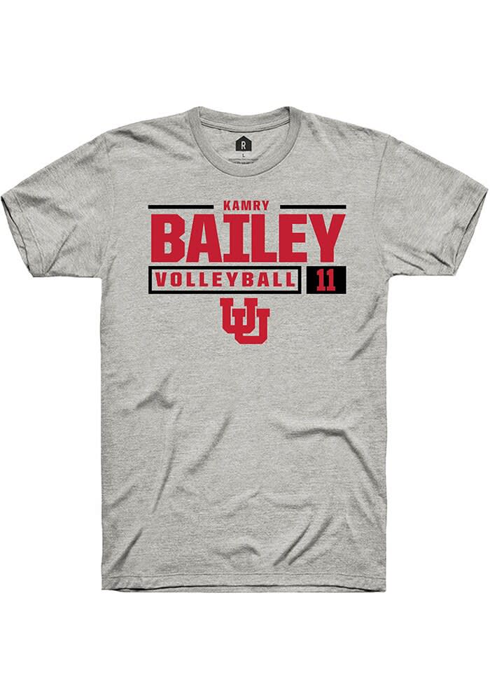 Kamry Bailey Utah Utes Rally ASH NIL Stacked Box Short Sleeve T Shirt ...