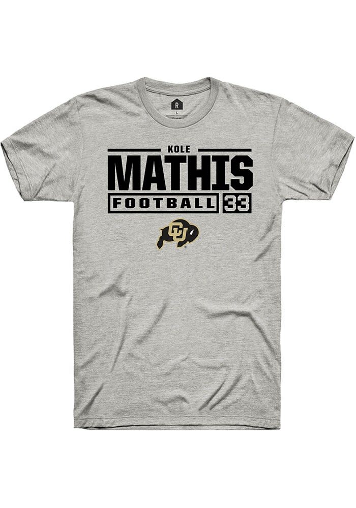 Kole Mathis Colorado Buffaloes Rally ASH NIL Stacked Box Short Sleeve T ...