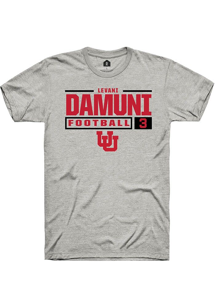Levani Damuni Utah Utes Rally ASH NIL Stacked Box Short Sleeve T Shirt ...