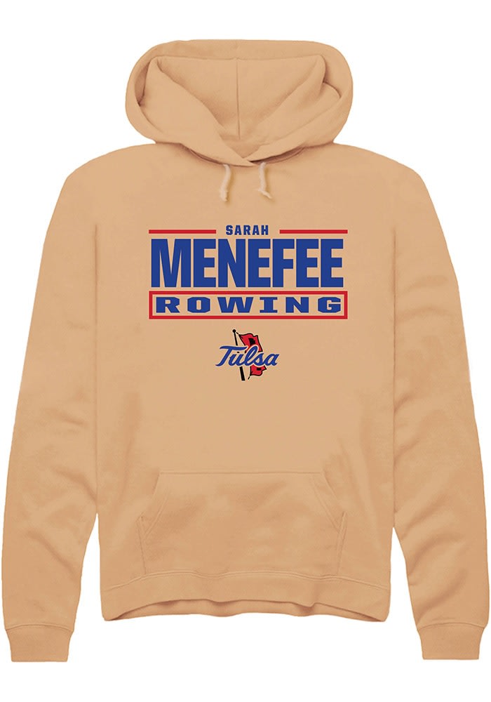 SARAH Menefee Mens GOLD Tulsa Golden Hurricane NIL Stacked Box Hoodie