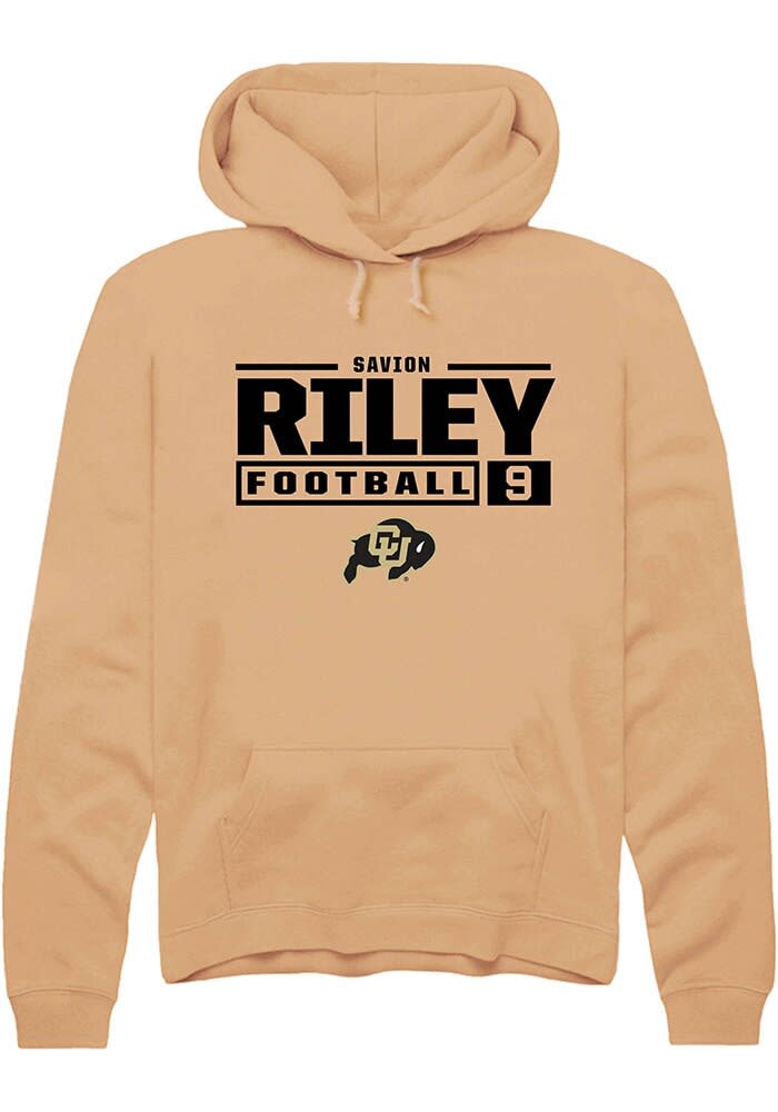 Savion Riley Colorado Buffaloes Mens GOLD NIL Stacked Box Hoodie ...