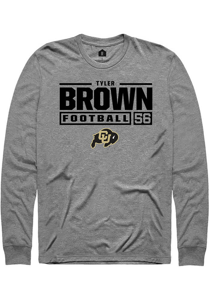 Tyler Brown Colorado Buffaloes Rally GRAPHITE Football NIL Stacked Box ...