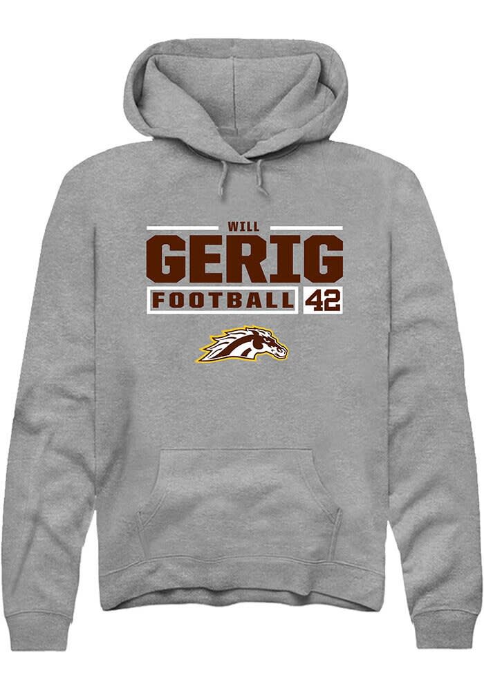 Will Gerig Mens GRAPHITEHEATHER Western Michigan Broncos NIL Stacked ...