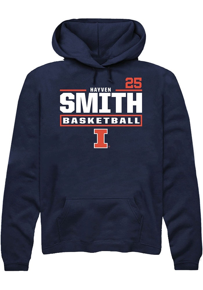 Hayven Smith Illinois Fighting Illini Mens NAVY NIL Stacked Box Hoodie ...