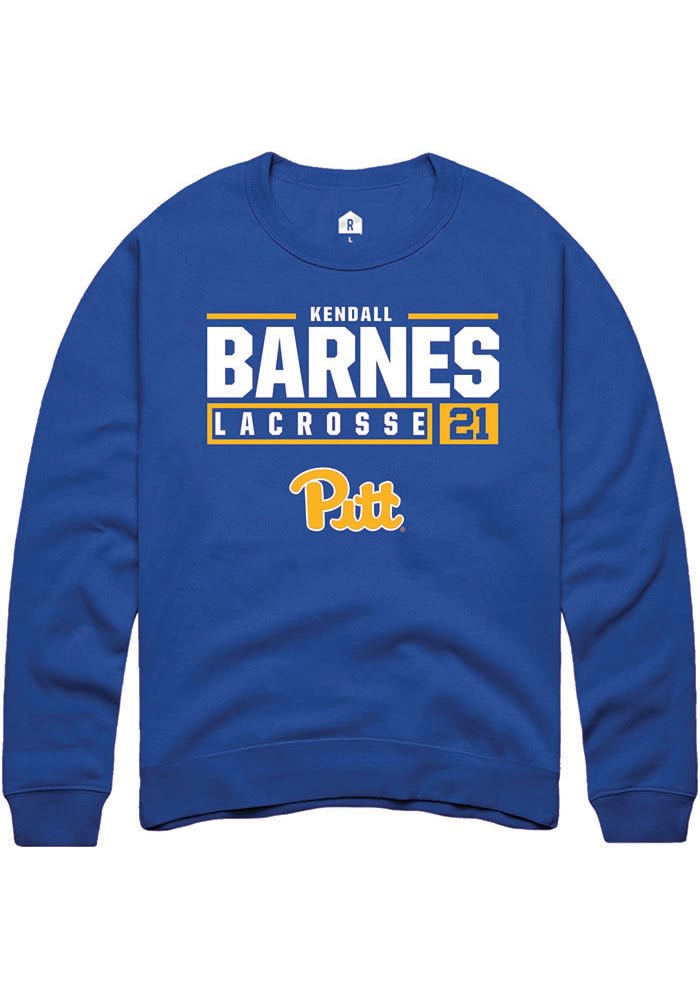 Kendall Barnes Mens ROYAL Pitt Panthers NIL Stacked Box Long Sleeve ...