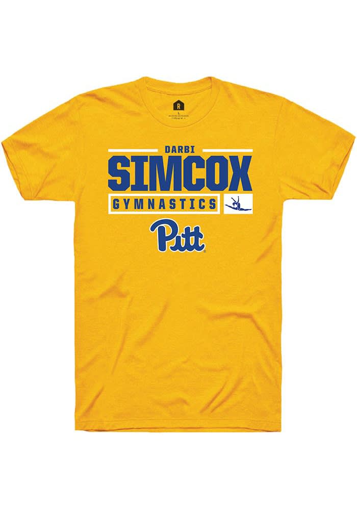 Darbi Simcox Pitt Panthers Rally GOLD NIL Stacked Box Short Sleeve T ...