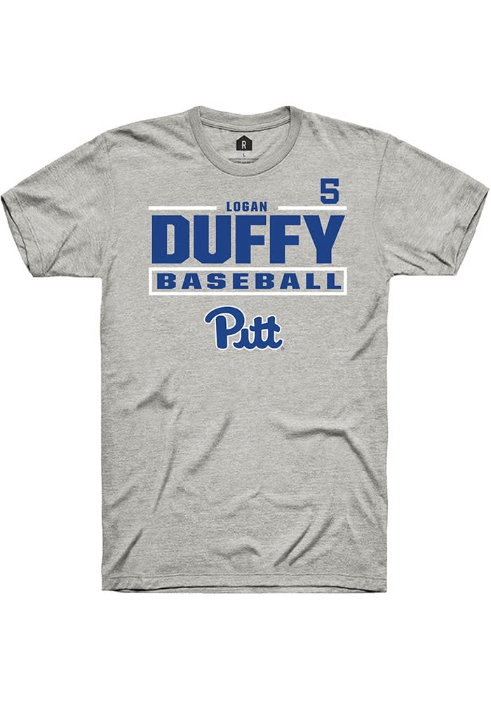 Logan Duffy ASH Pitt Panthers NIL Stacked Box Short Sleeve T Shirt ...