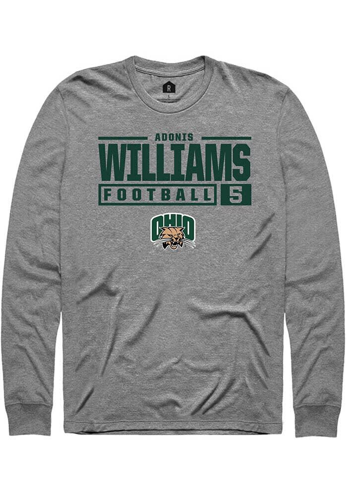 Adonis Williams Ohio Bobcats Rally GRAPHITE NIL Stacked Box Long Sleeve ...