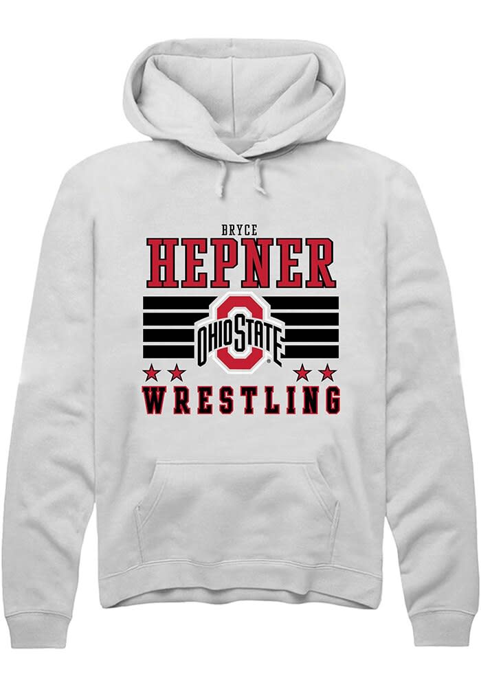 Bryce Hepner Ohio State Buckeyes Mens White NIL Striped Hoodie - 2476117526
