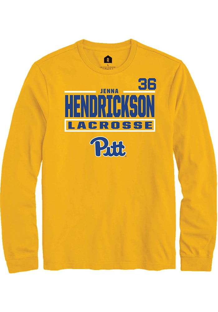jenna hendrickson Mens GOLD Pitt Panthers NIL Stacked Box Long Sleeve T ...
