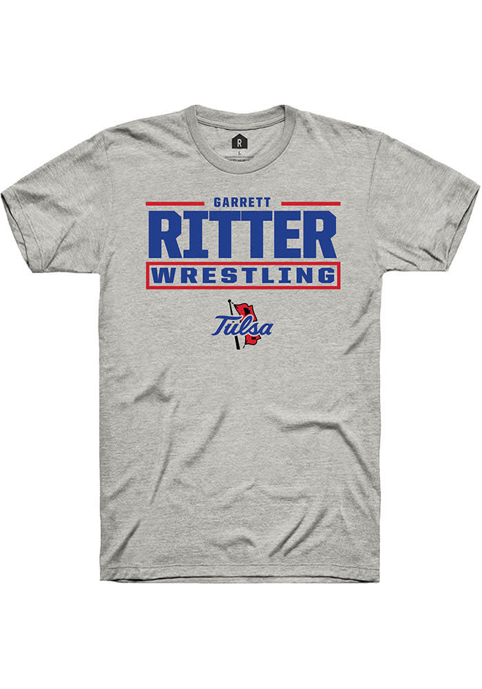 Garrett Ritter Tulsa Golden Hurricane Rally ASH NIL Stacked Box Short ...