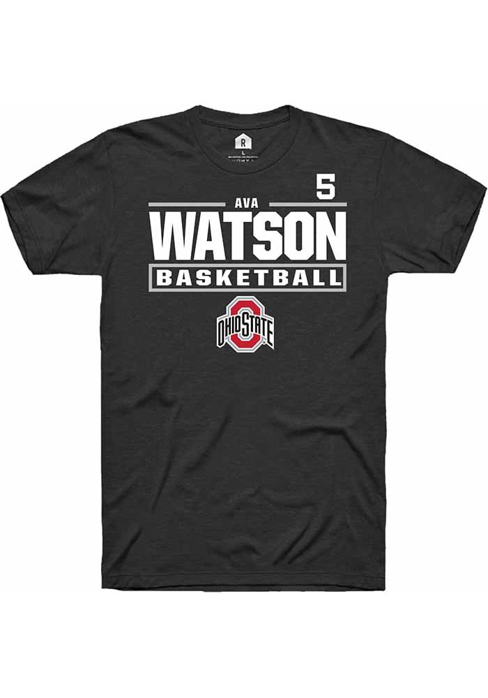 Ava Watson Ohio State Buckeyes Rally BLACK NIL Stacked Box Short Sleeve ...
