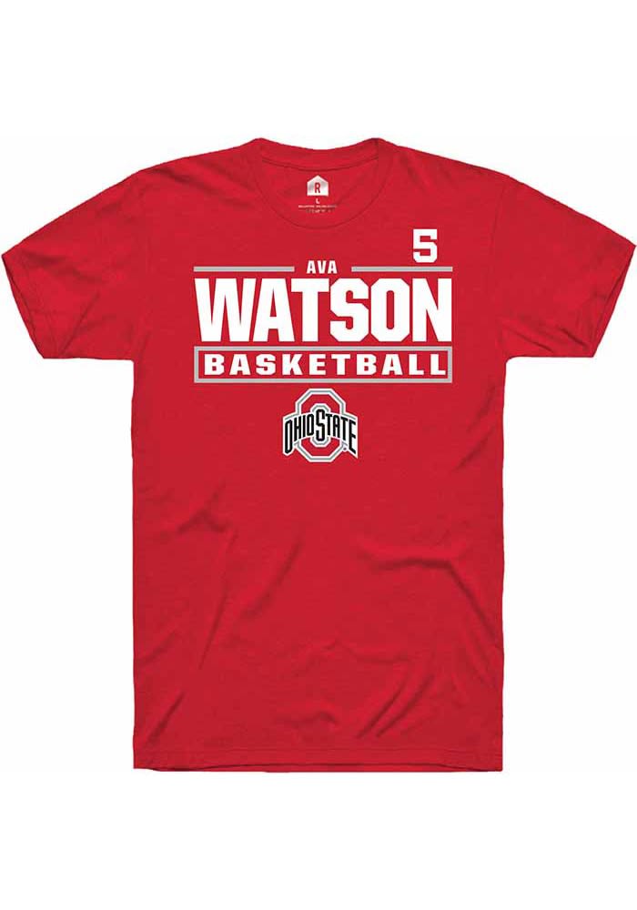 Ava Watson Ohio State Buckeyes Rally Red NIL Stacked Box Short Sleeve T ...