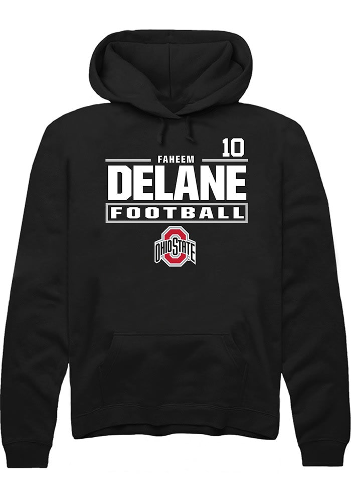 Faheem Delane Ohio State Buckeyes Mens BLACK NIL Stacked Box Hoodie ...
