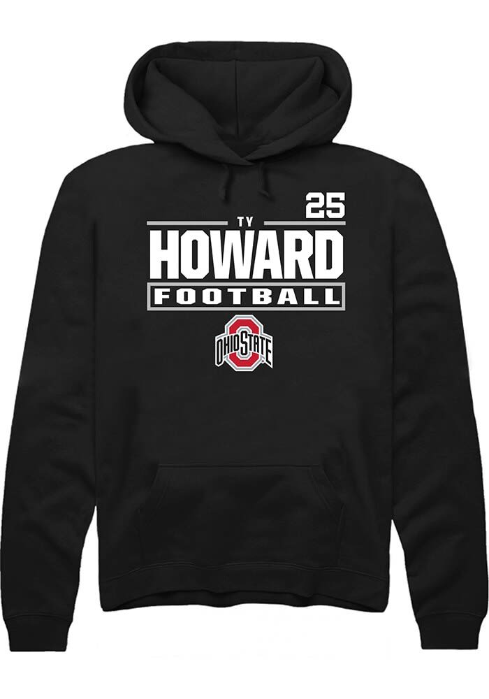 Ty Howard Mens BLACK Ohio State Buckeyes Football NIL Stacked Box ...