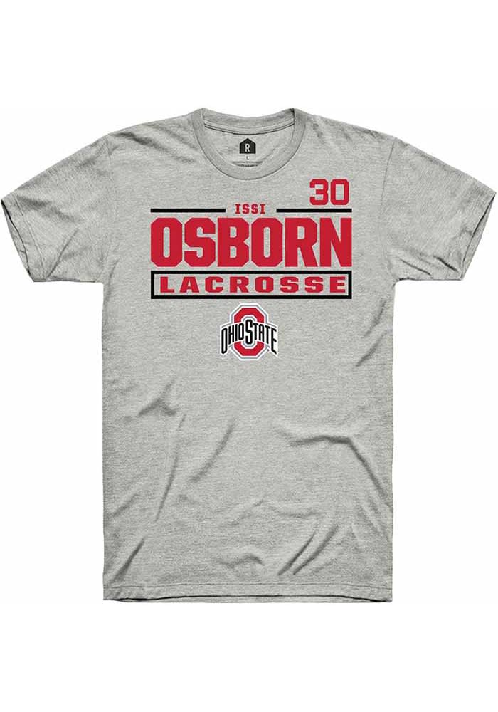 Issi Osborn Ohio State Buckeyes Rally ASH NIL Stacked Box Short Sleeve ...