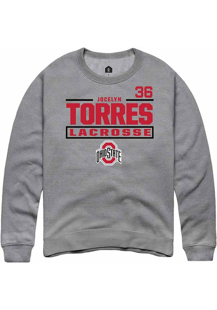 Jocelyn Torres Ohio State Buckeyes Mens GRAPHITE NIL Stacked Box Crew ...