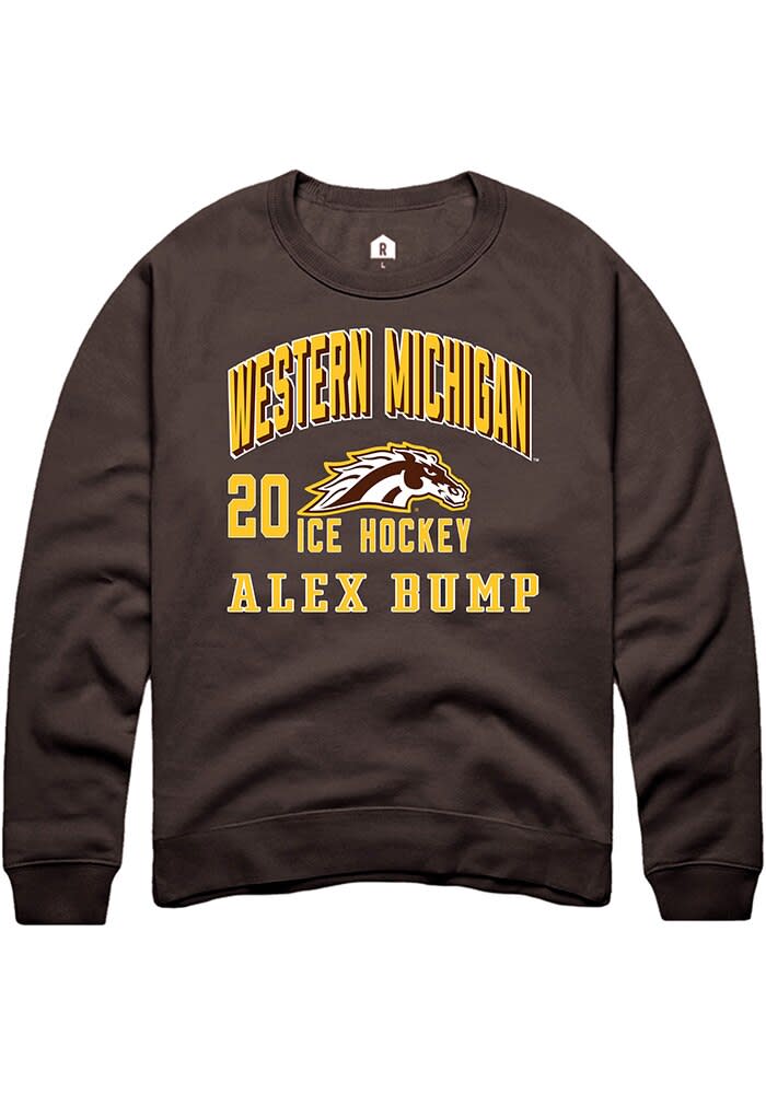 Alex Bump Western Michigan Broncos Mens BROWN NIL Arch Logo Crew ...