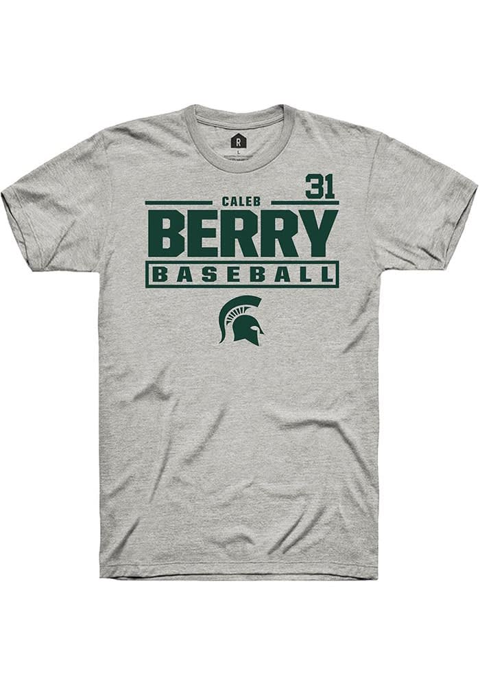 Caleb Berry ASH Michigan State Spartans NIL Stacked Box Short Sleeve T ...