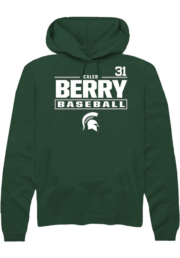 Caleb Berry Michigan State Spartans Mens FOREST NIL Stacked Box Hoodie ...