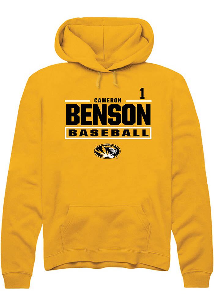 Cameron Benson Missouri Tigers Mens GOLD NIL Stacked Box Hoodie ...
