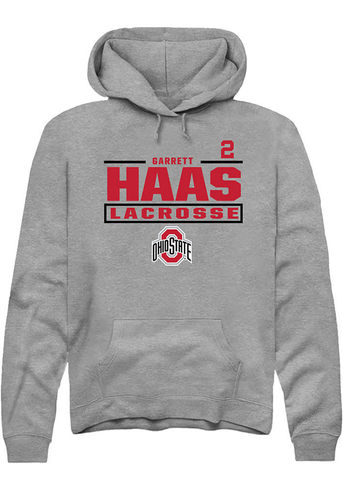 Garrett Haas Ohio State Buckeyes Mens GRAPHITE NIL Stacked Box Hoodie ...