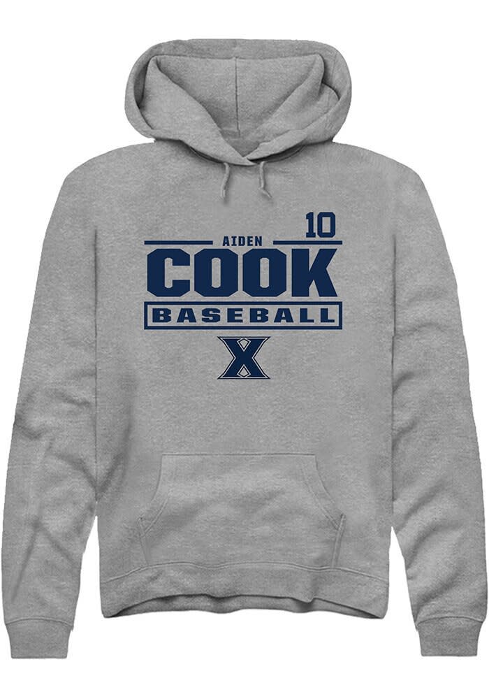 Aiden Cook Xavier Musketeers Mens GRAPHITE NIL Stacked Box Hoodie ...