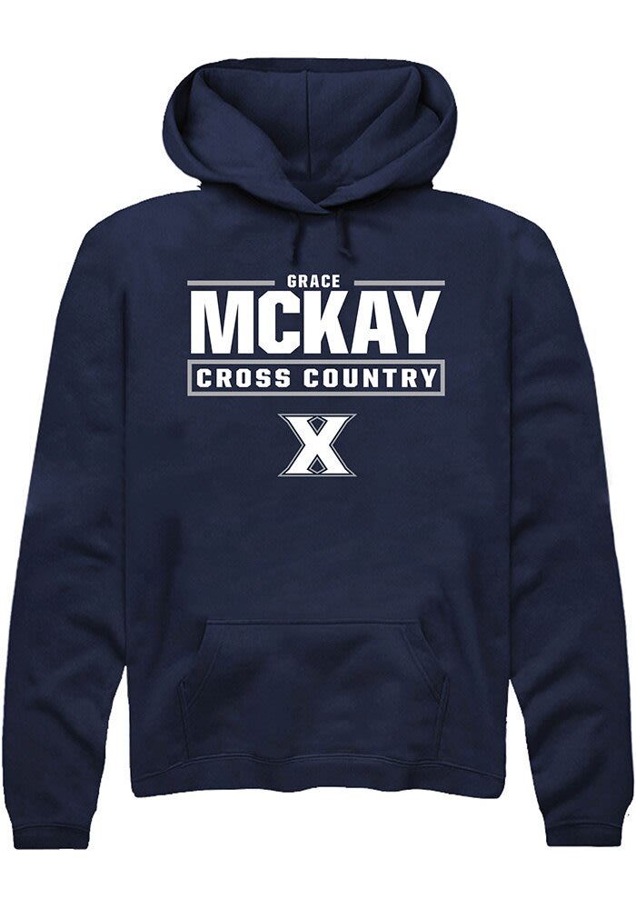 Grace McKay Xavier Musketeers Mens NAVY NIL Stacked Box Hoodie - 2476131316