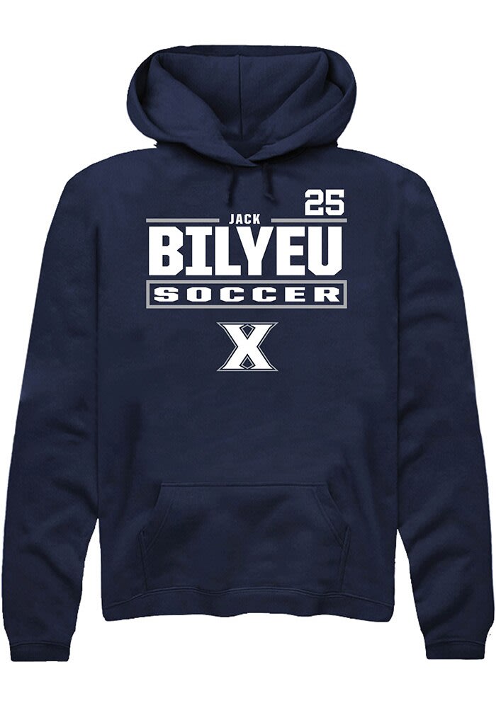 Jack Bilyeu Xavier Musketeers Mens NAVY NIL Stacked Box Hoodie - 2476131327