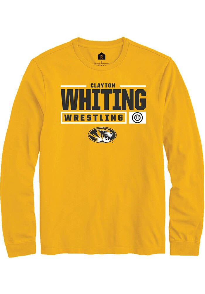 Clayton Whiting Missouri Tigers Rally GOLD NIL Stacked Box Long Sleeve ...