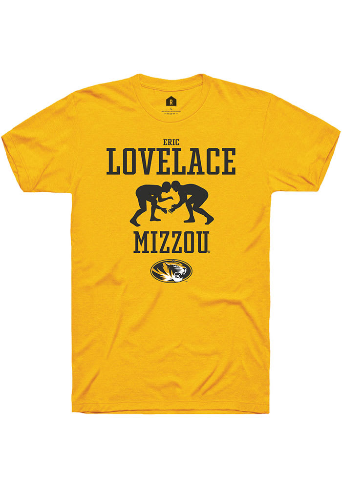 Eric Lovelace Missouri Tigers Rally GOLD NIL Sport Icon Short Sleeve T ...