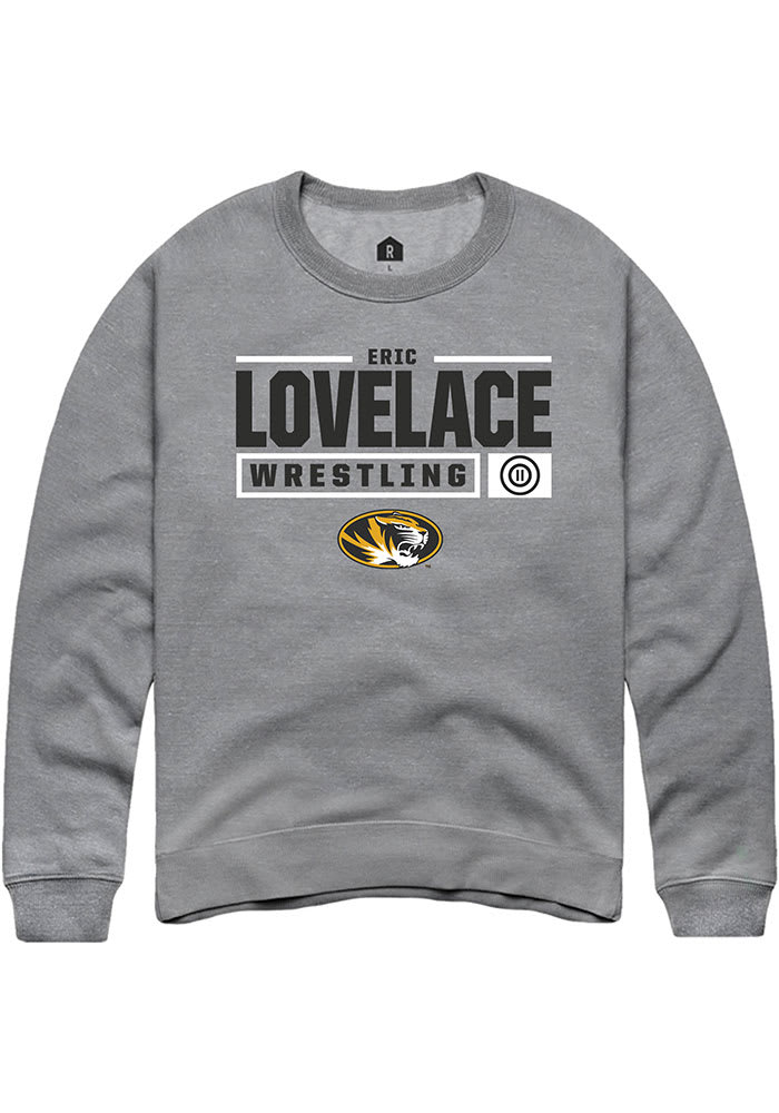 Eric Lovelace Missouri Tigers Mens GRAPHITE NIL Stacked Box Crew ...