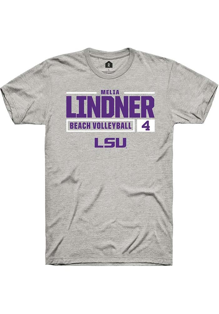 Melia Lindner LSU Tigers Rally ASH NIL Stacked Box Short Sleeve T Shirt ...