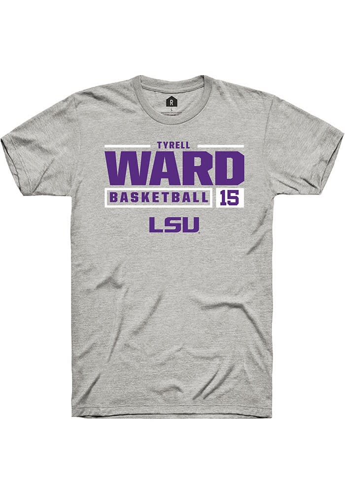 Tyrell Ward LSU Tigers Rally ASH NIL Stacked Box Short Sleeve T Shirt ...