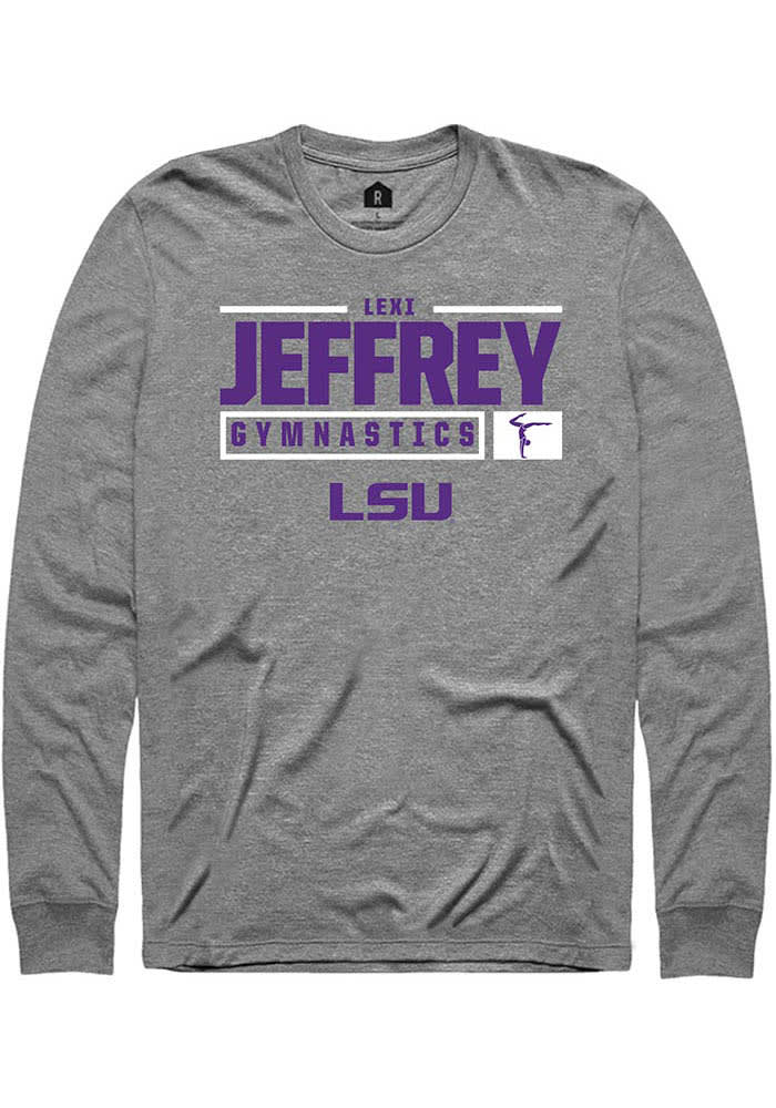 Lexi Jeffrey LSU Tigers Rally GRAPHITE NIL Stacked Box Long Sleeve T ...
