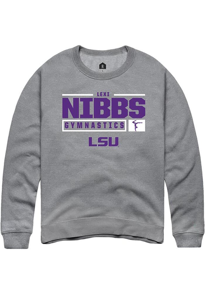 Lexi Nibbs LSU Tigers Mens GRAPHITE NIL Stacked Box Crew Sweatshirt ...
