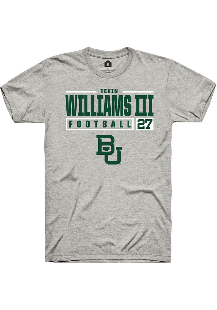 Tevin Williams III Baylor Bears Rally ASH NIL Stacked Box Short Sleeve ...