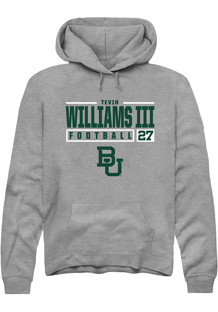Tevin Williams III Baylor Bears Mens GRAPHITE NIL Stacked Box Hoodie ...