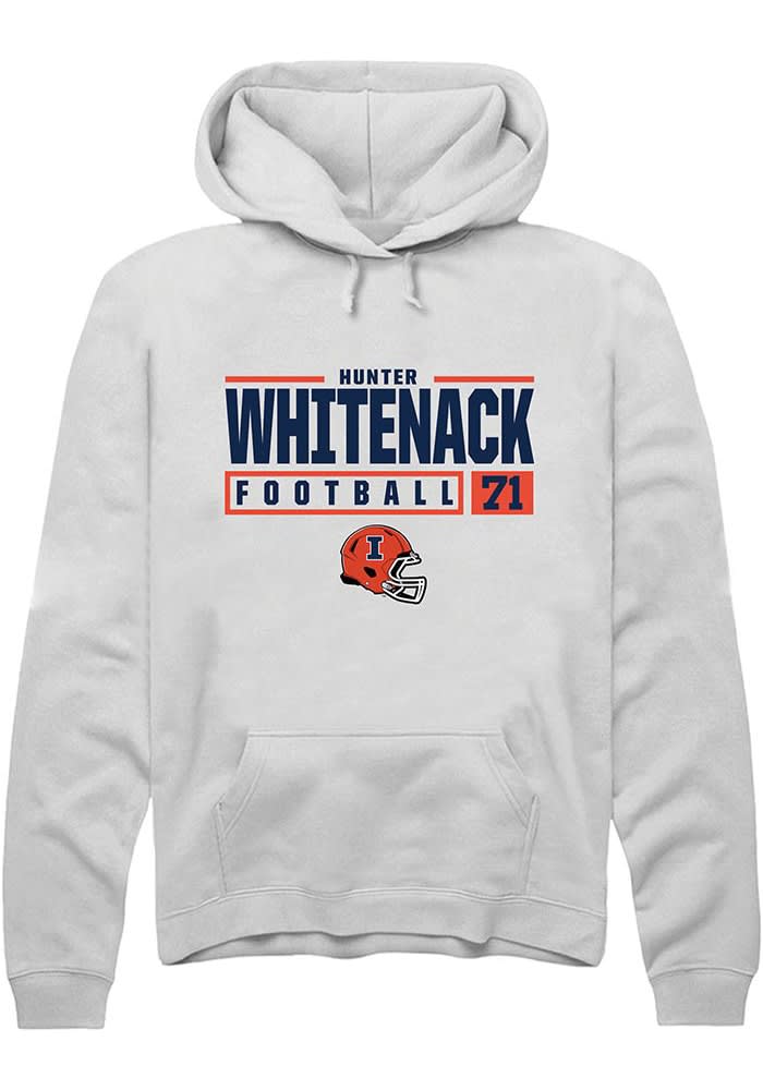 Hunter Whitenack Mens WHITE Illinois Fighting Illini NIL Stacked Box ...