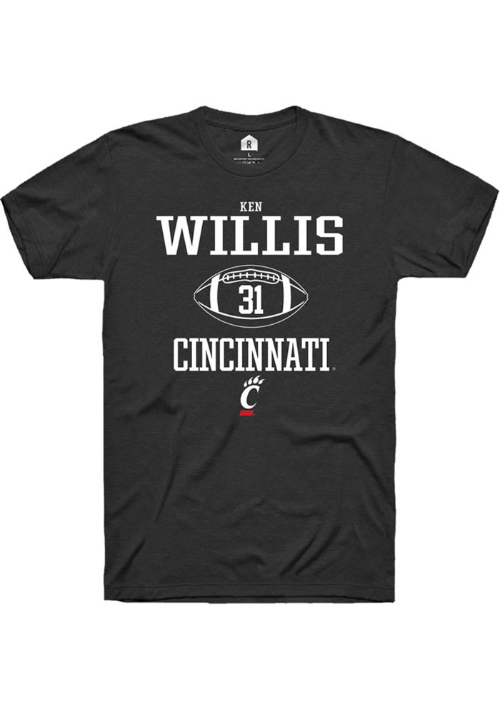 Ken Willis BLACK Cincinnati Bearcats NIL Sport Icon Short Sleeve T ...