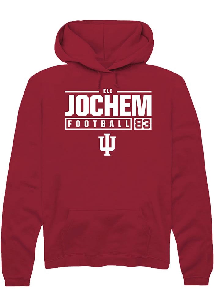 Eli Jochem Mens Red Indiana Hoosiers NIL Stacked Box Hoodie - 247628317