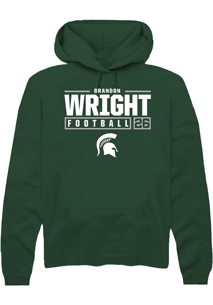 Brandon Wright Michigan State Spartans Mens DARKGREEN NIL Stacked Box ...