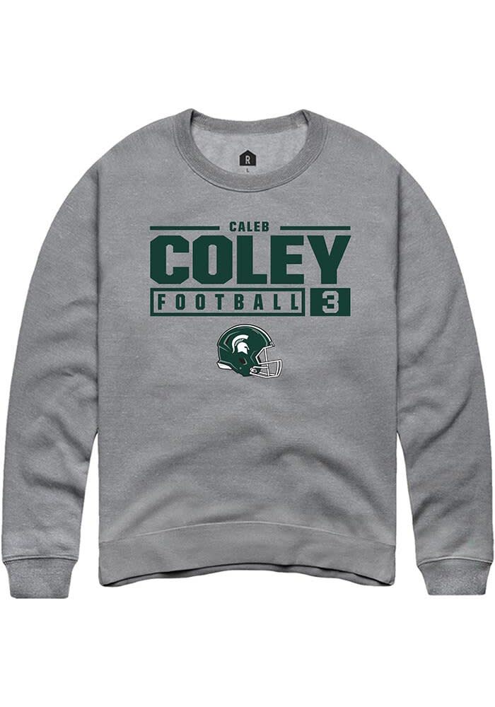 Caleb Coley Mens GRAPHITE Michigan State Spartans NIL Stacked Box Long ...