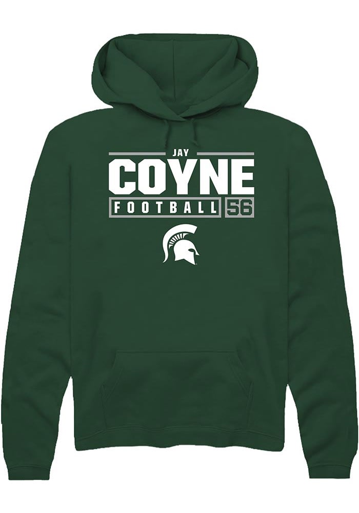 Jay Coyne Michigan State Spartans Mens DARKGREEN NIL Stacked Box Design ...