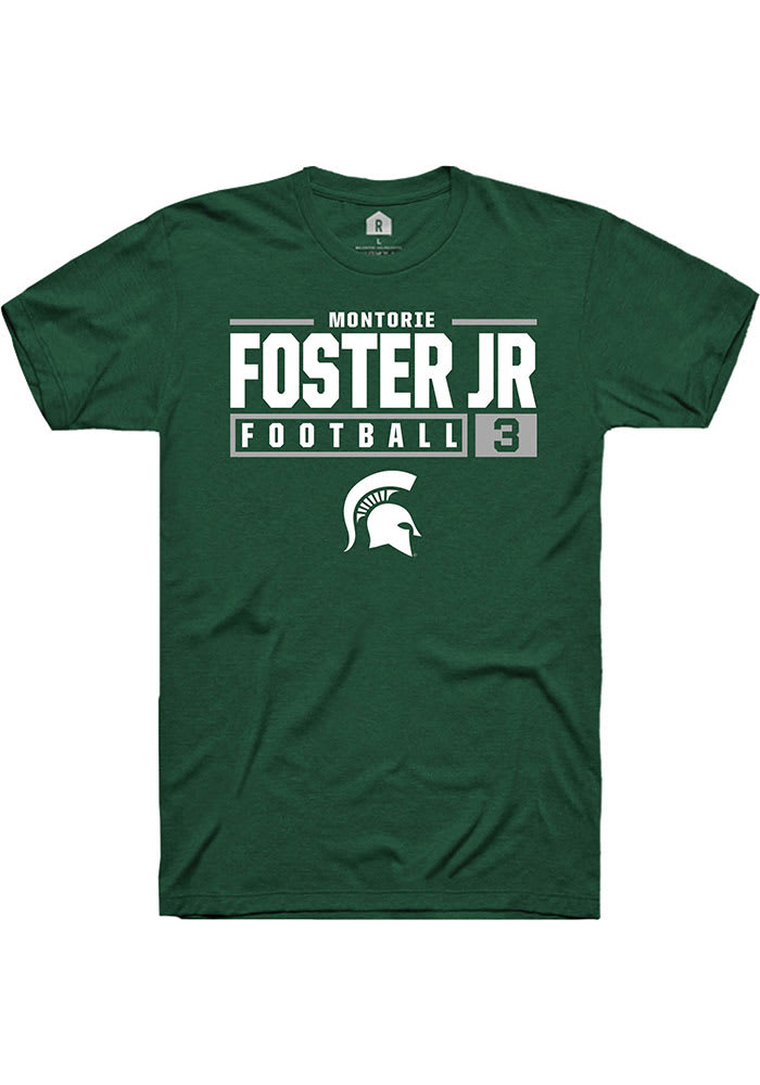 Montorie Foster Jr DARKGREEN Michigan State Spartans NIL Stacked Box ...