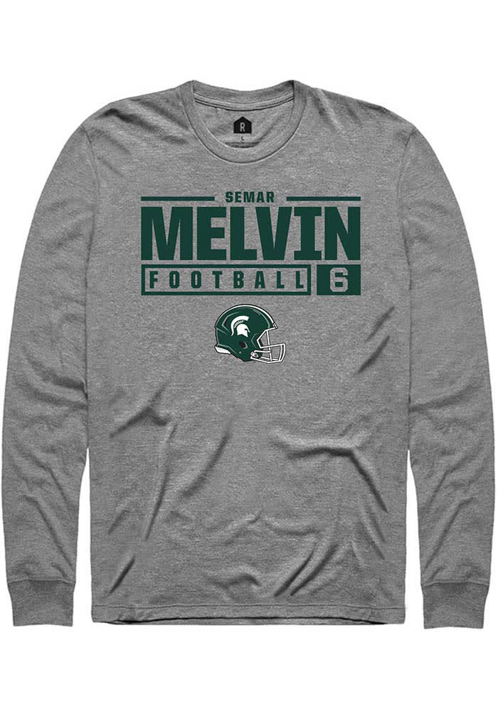 Semar Melvin Mens GRAPHITE Michigan State Spartans NIL Stacked Box Long ...