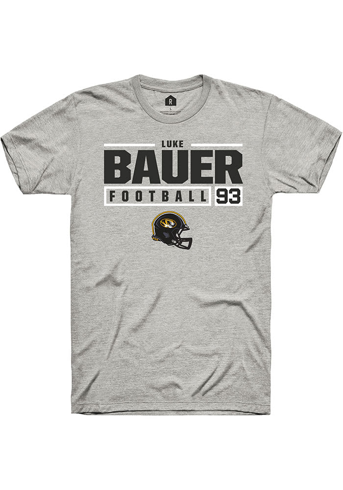 Luke Bauer Missouri Tigers Rally ASH NIL Stacked Box Short Sleeve T ...