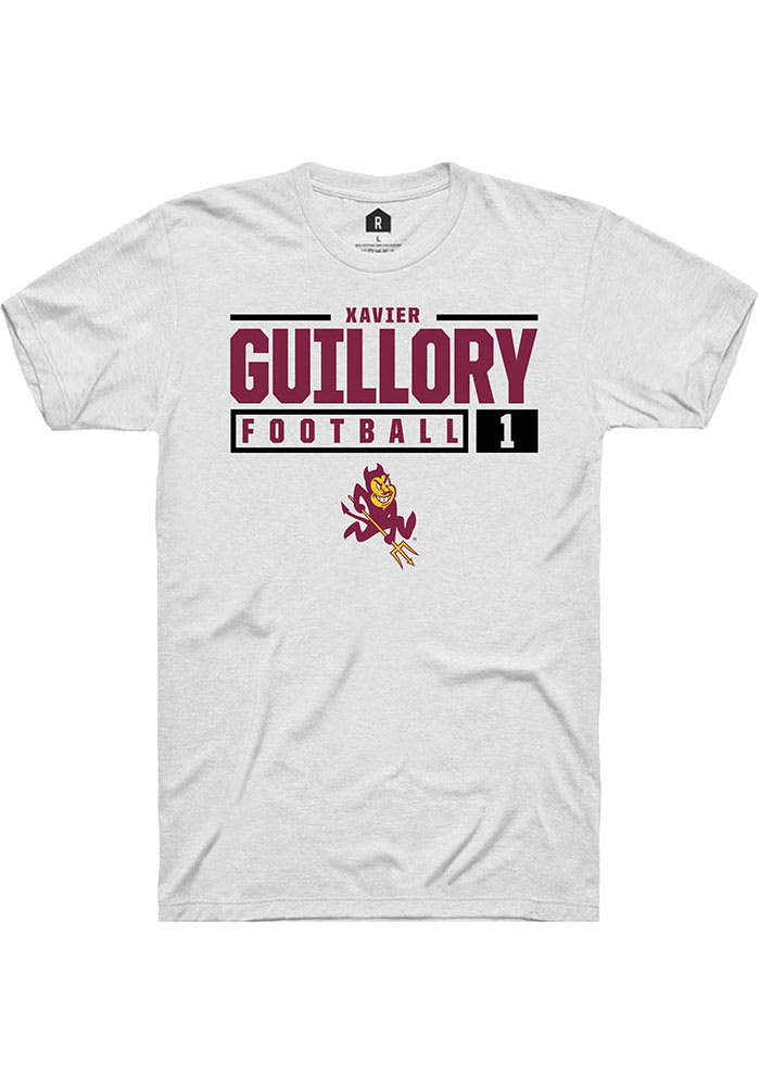 Xavier Guillory Arizona State Sun Devils Rally WHITE NIL Stacked Box ...