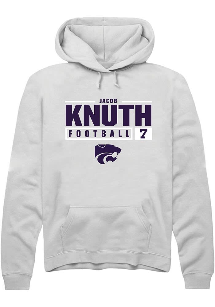 Jacob Knuth K-State Wildcats Mens WHITE NIL Stacked Box Hoodie - 247639488